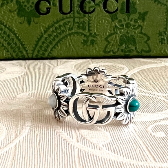 Gucci | Jewelry | Gucci Gg Marmont Sterling Silver Flower Ring Size 8 | Poshmark